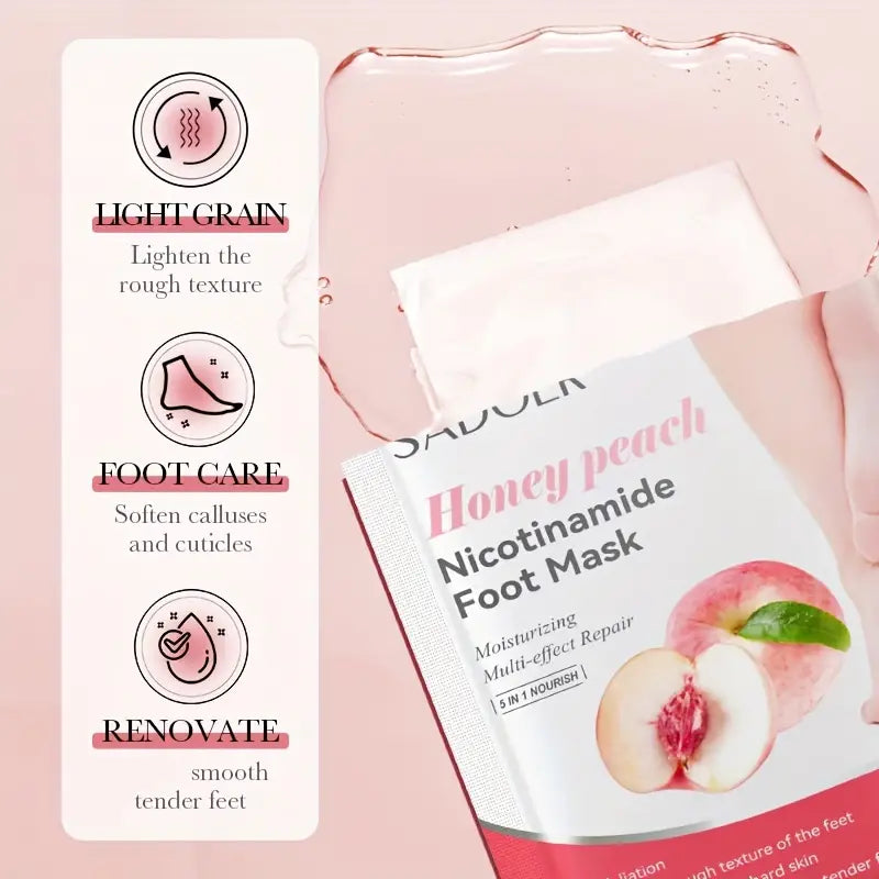 Sadoer Honey Peach Nicotinamide Moisturizing Foot Mask | BIOAQUA Pakistan