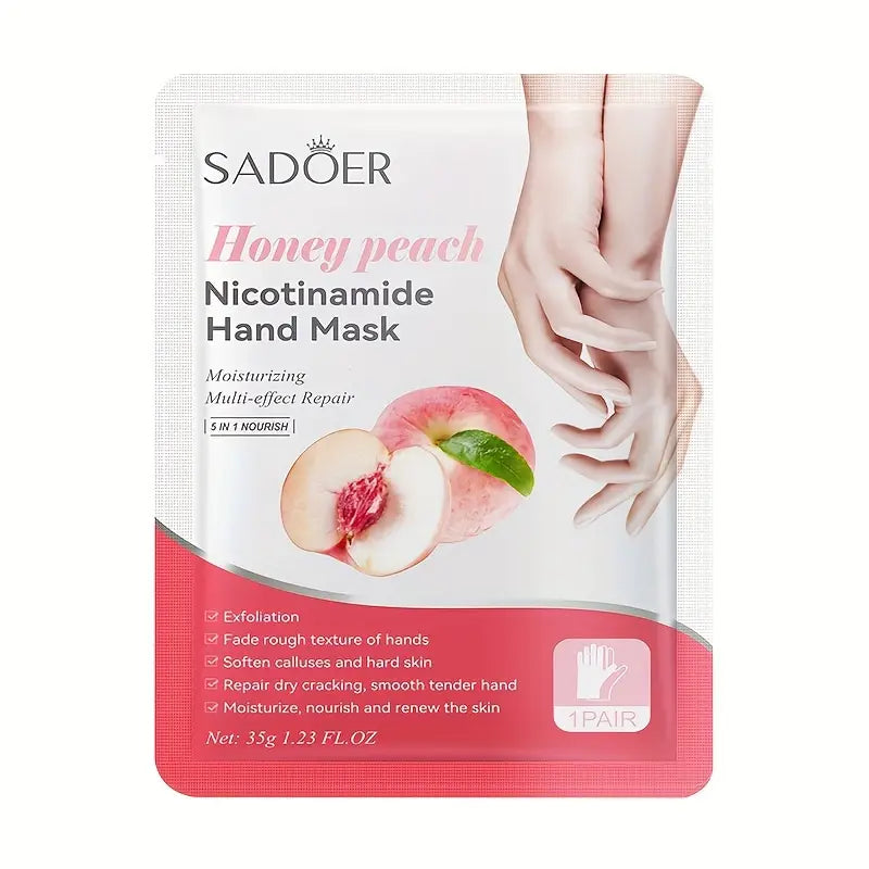 Sadoer Honey Peach Nicotinamide Moisturizing Hand Mask | BIOAQUA Pakistan