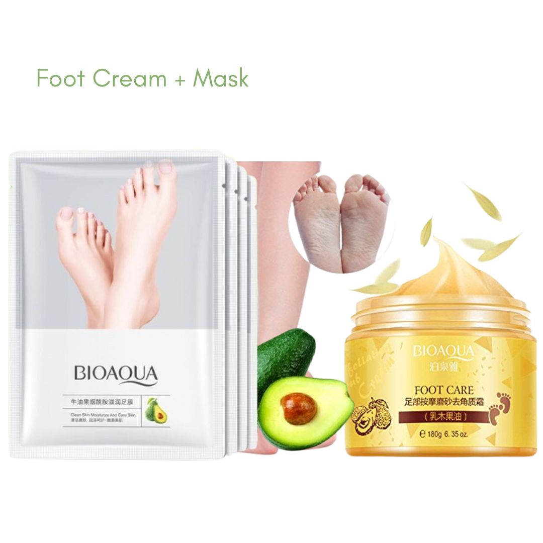 BIOAQUA Shea Butter Foot Scrub and Avocado Foot Mask | BIOAQUA Pakistan