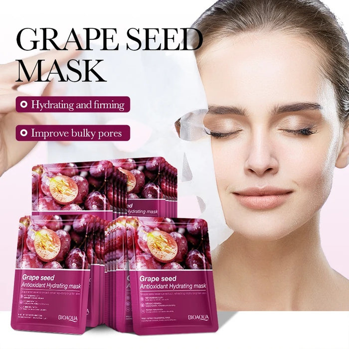 BIOAQUA Grape Seed Antioxidant Face Sheet Mask | Hydrating & Anti-Aging ...