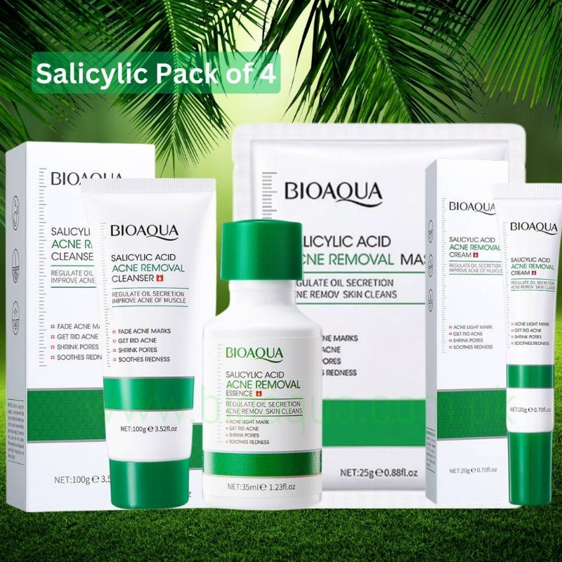 Bioaqua Pack of 4 Salicylic Acid Acne Removal Series | BIOAQUA Pakistan