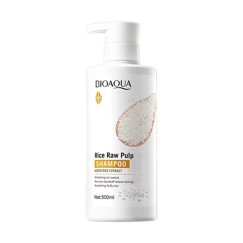 Bioaqua Rice Raw Pulp Removal Dandruff Shampoo 500ml | BIOAQUA Pakistan