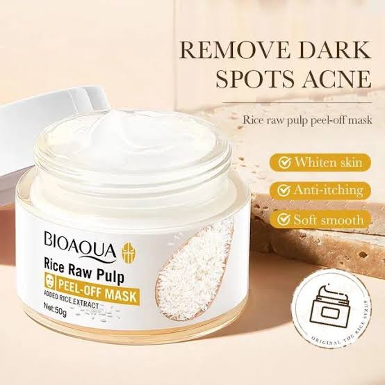 Bioaqua Rice Raw Pulp Rice Extract Peel Off Mask 50g | BIOAQUA Pakistan