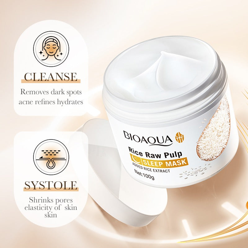 BIOAQUA Rice Raw Pulp Replenish Brighten Sleeping Mask 100g | BIOAQUA ...