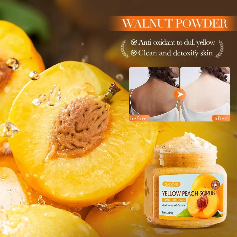 SADOER Yellow Peach Bath Salt Scrub 350g | Exfoliating & Brightening ...