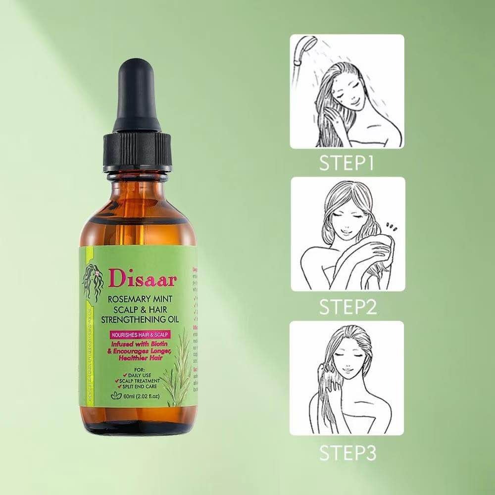 DISAAR Rosemary Mint Scalp and Hair Strengthening Oil, 60 ml | BIOAQUA ...