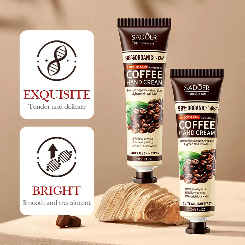 Sadoer Coffee Hand Cream - Anti-Aging Moisturizer 30g | BIOAQUA Pakistan