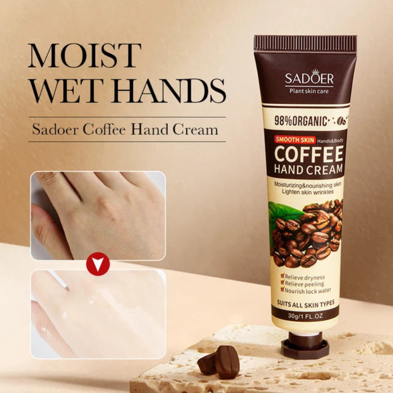 Sadoer Coffee Hand Cream - Anti-Aging Moisturizer 30g | BIOAQUA Pakistan