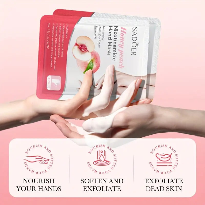 Sadoer Honey Peach Nicotinamide Moisturizing Hand Mask | BIOAQUA Pakistan