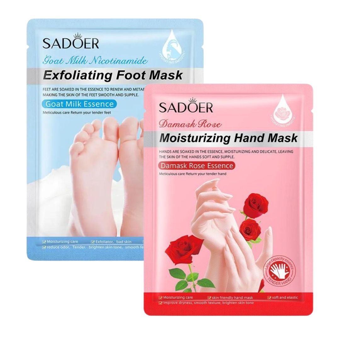 SADOER Rose Hand Mask & Goat Milk Foot Mask Pack of 2 | Moisturizing ...