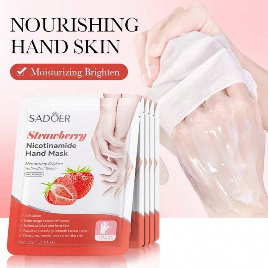 Sadoer Strawberry Nicotinamide Moisturizing Hand mask | BIOAQUA Pakistan