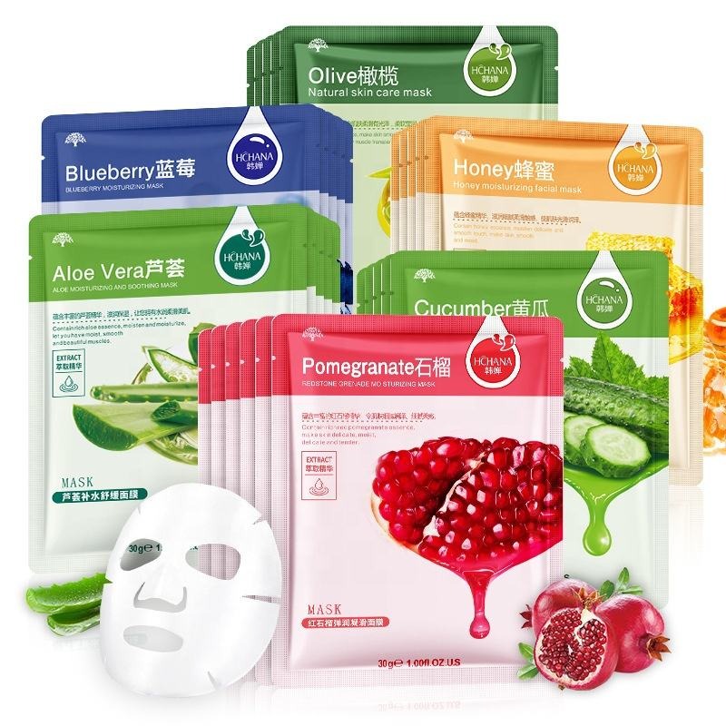 HCHANA Pack of 6 Fruit Plant Series Sheet Masks | Moisturizing ...