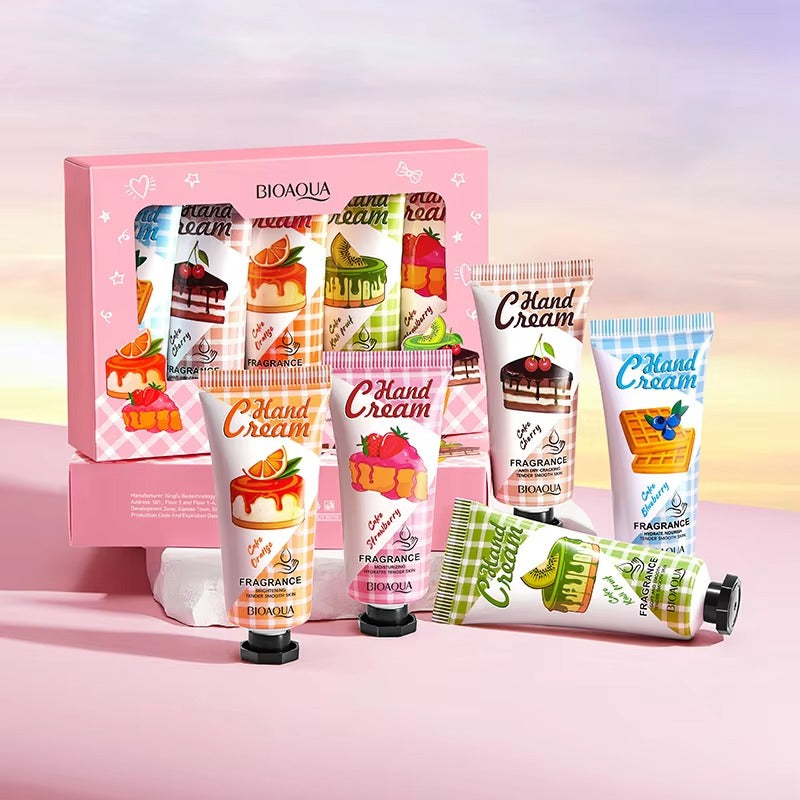 BIOAQUA Fruit Cake Hand Cream Set - 5 x20g for Women | BIOAQUA Pakistan