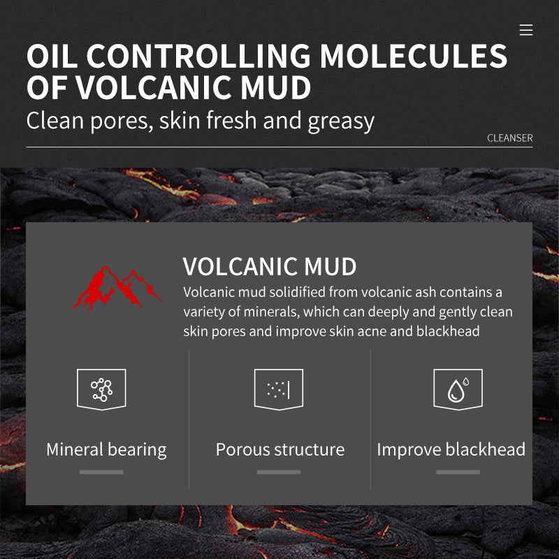Men's Volcanic Mud Face Wash - Oil Control & Deep Cleansing 168g ...